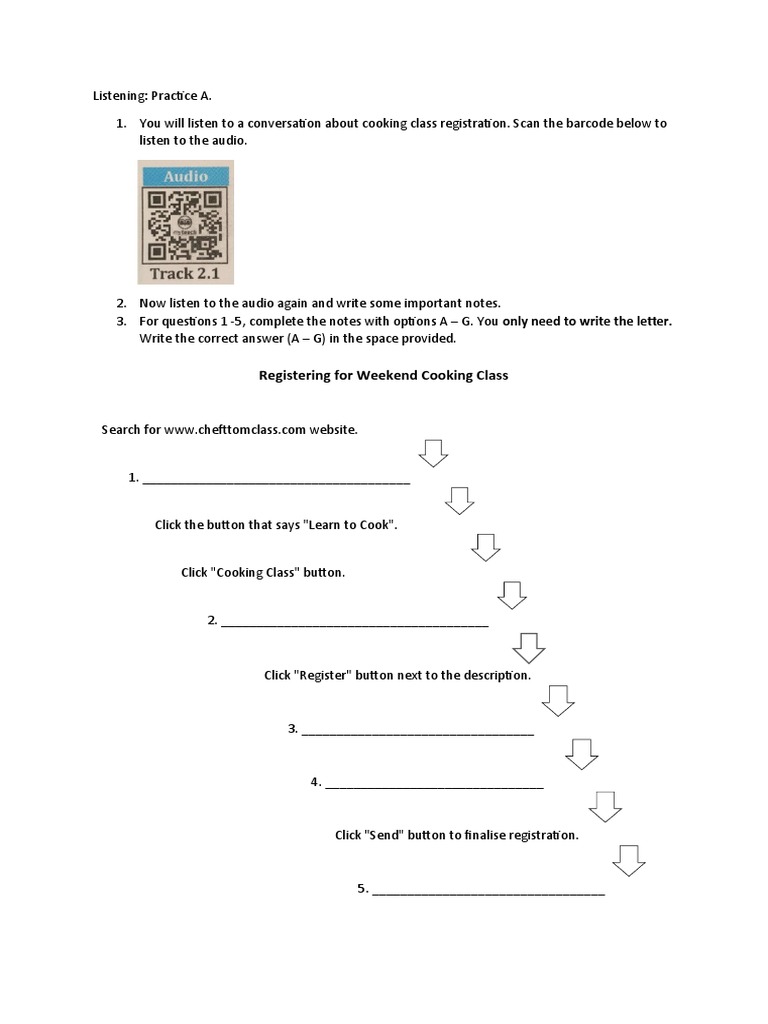 Weekend Cooking Class Registration Guide | PDF | Harry Potter | Verb