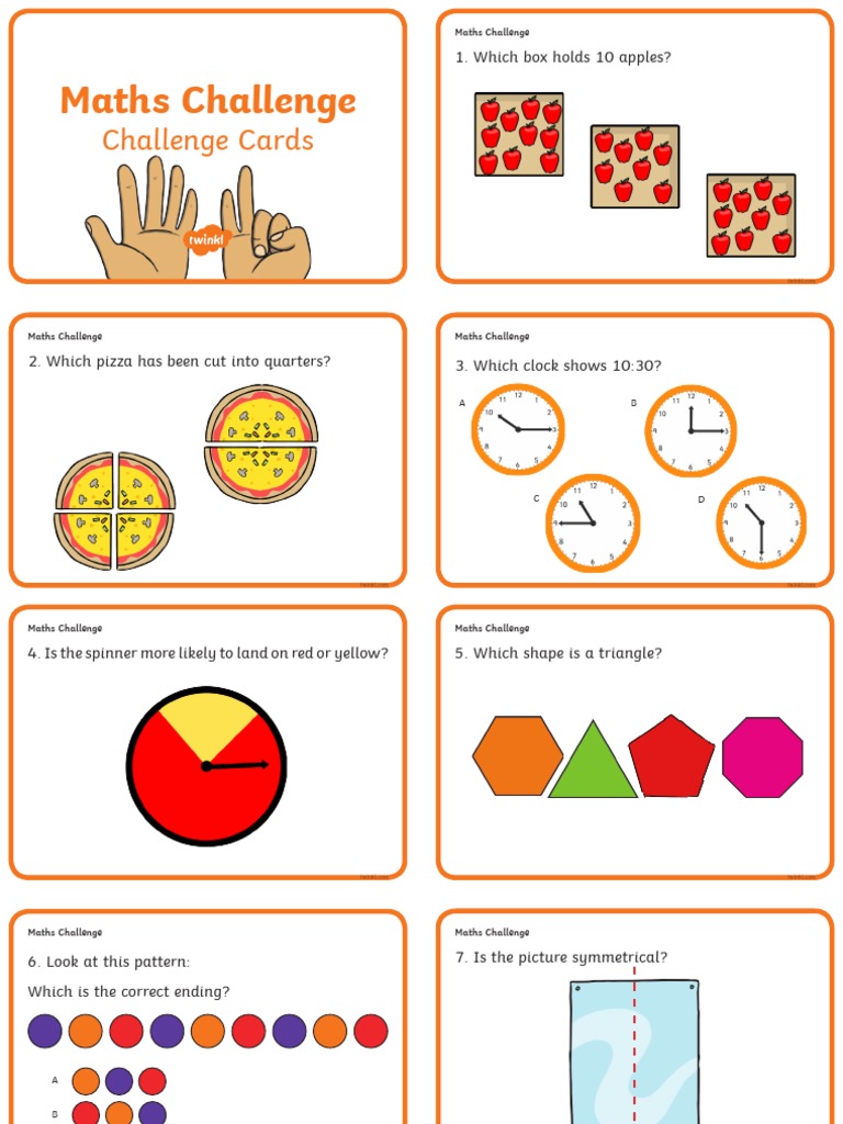 Grade 1 Maths Challenge Cards | PDF