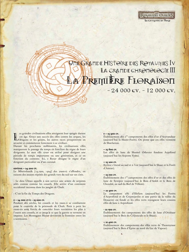 Chronologie des Royaumes Elfiques | PDF | Elfe | Elfe (Terre du Milieu)