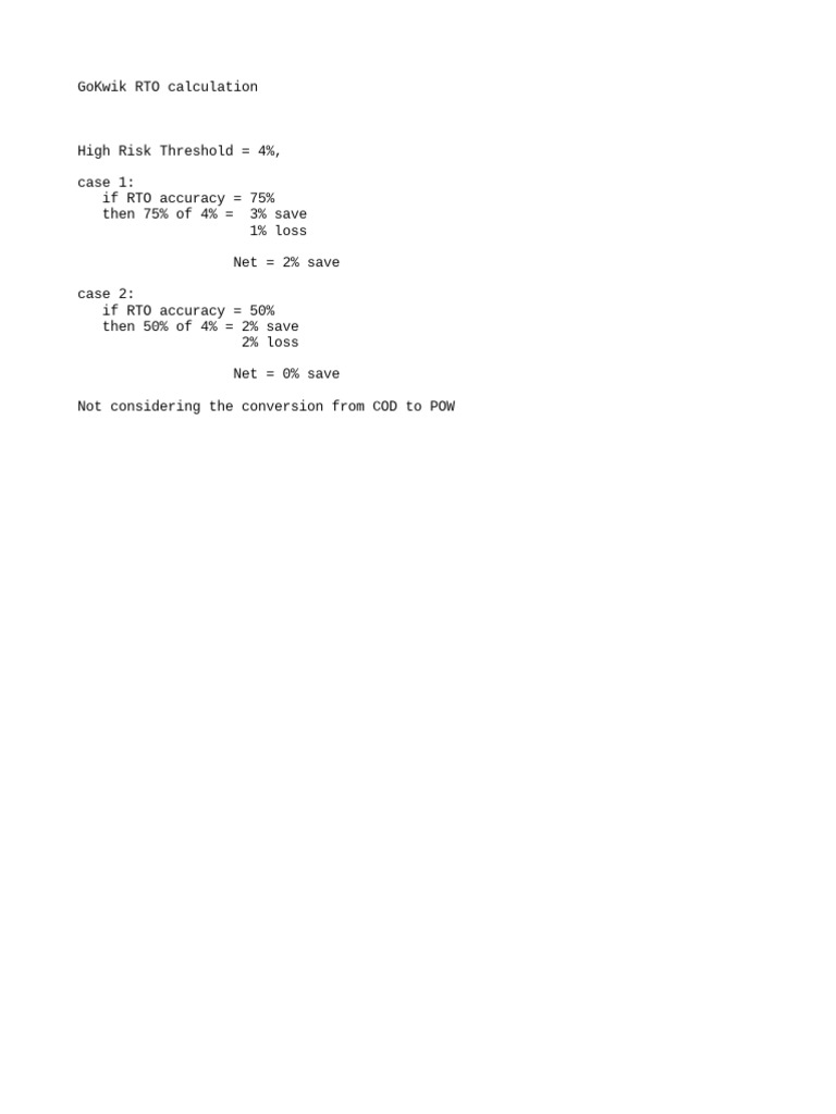 Go Kwik R To Calculation | PDF