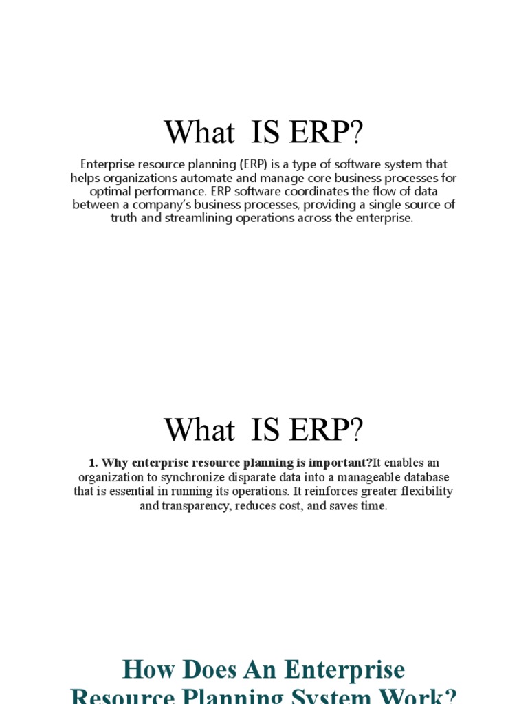 What IS ERP | PDF | Enterprise Resource Planning | Cloud Computing