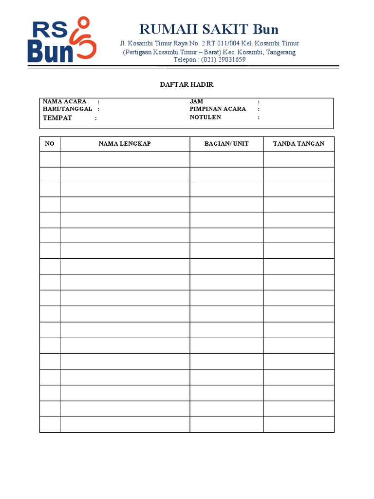 Absensi Kehadiran Acara 2022 | PDF
