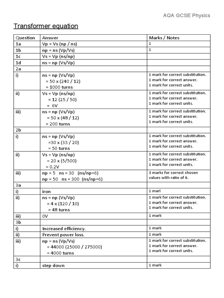 Transformer Equation Answers | PDF | Theoretical Computer Science ...