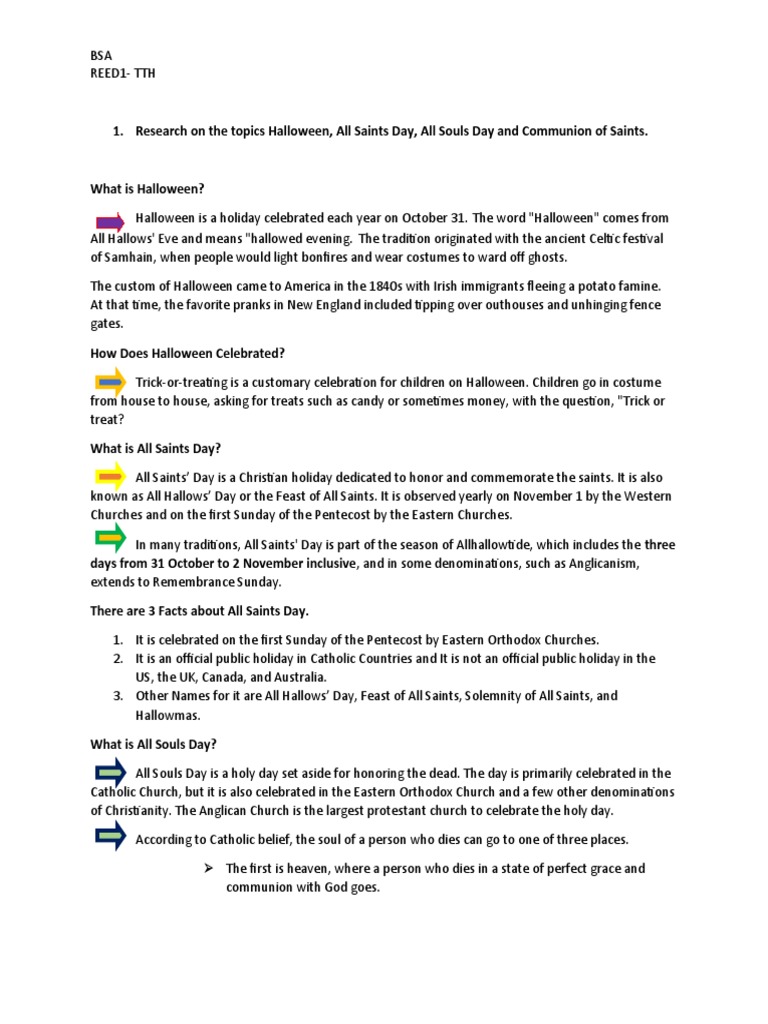 Reed 1 | PDF | Halloween | Purgatory