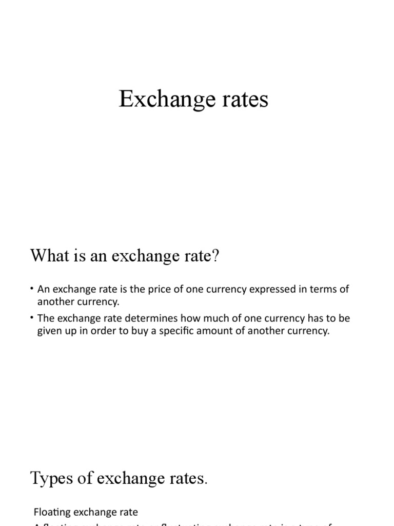 Exchange Rates | PDF