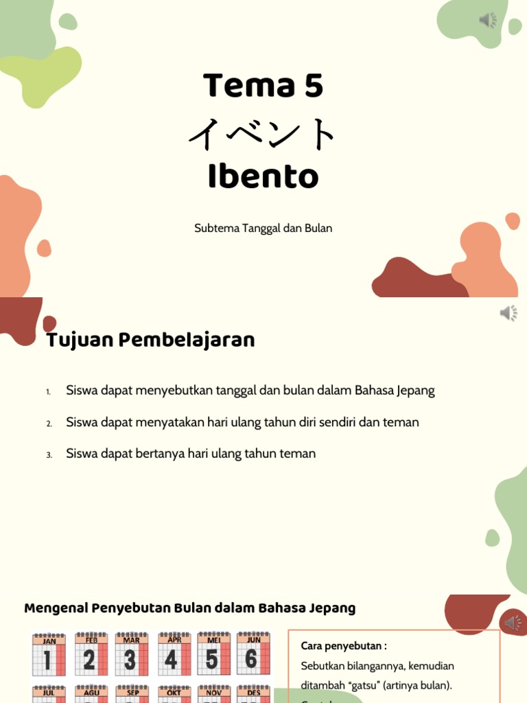 Tema 5 Ibento - Subtema Tanggal Dan Bulan - 063756 | PDF