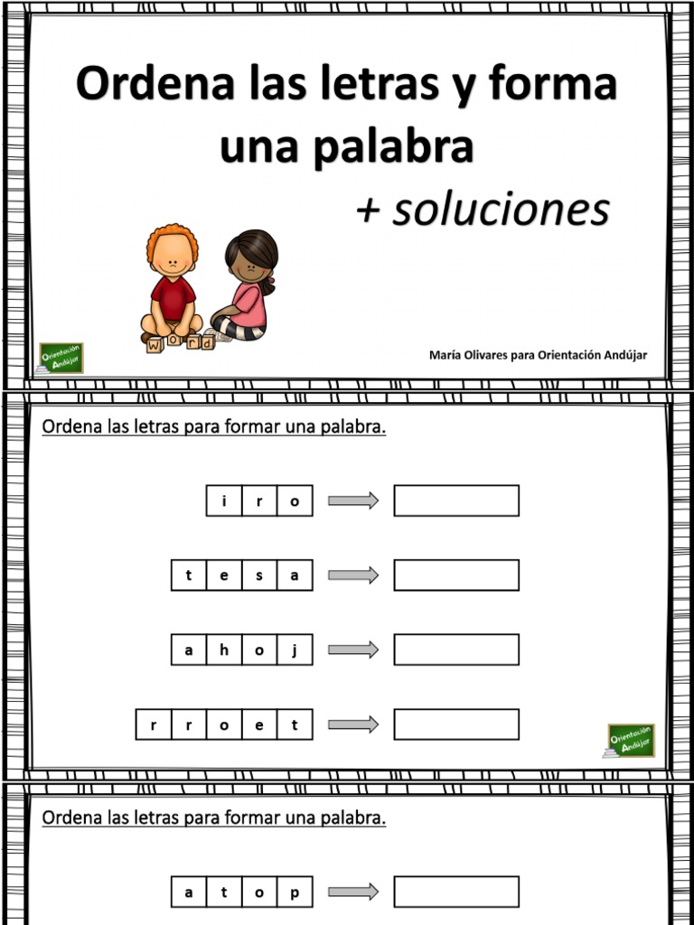 Ordenar Letras Formar Palabra | PDF | Poesía