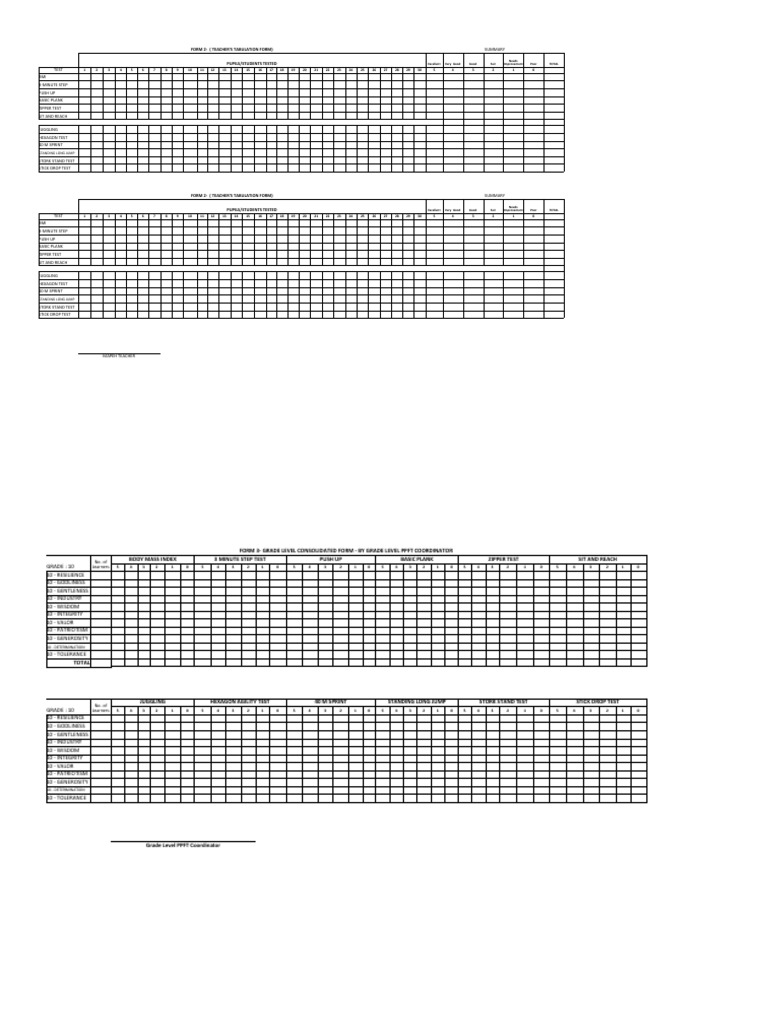 PPFT Forms 1 | PDF | Human Body Weight | Weight