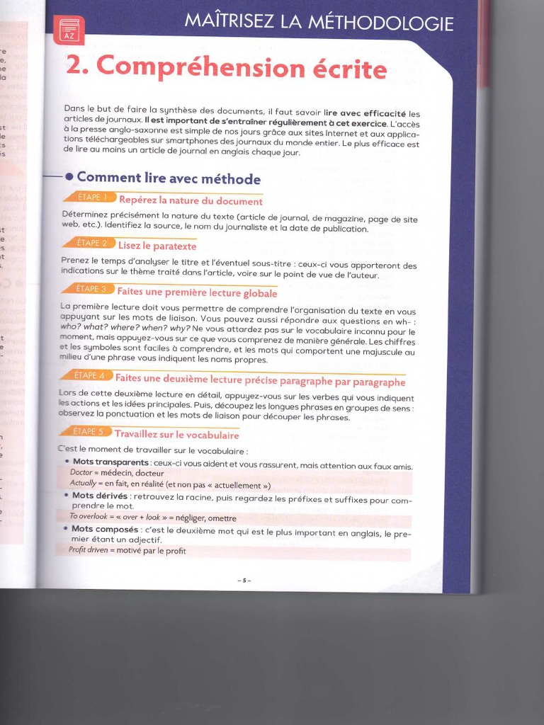 DCG Methodologie - COMPREHENSION ECRITE | PDF