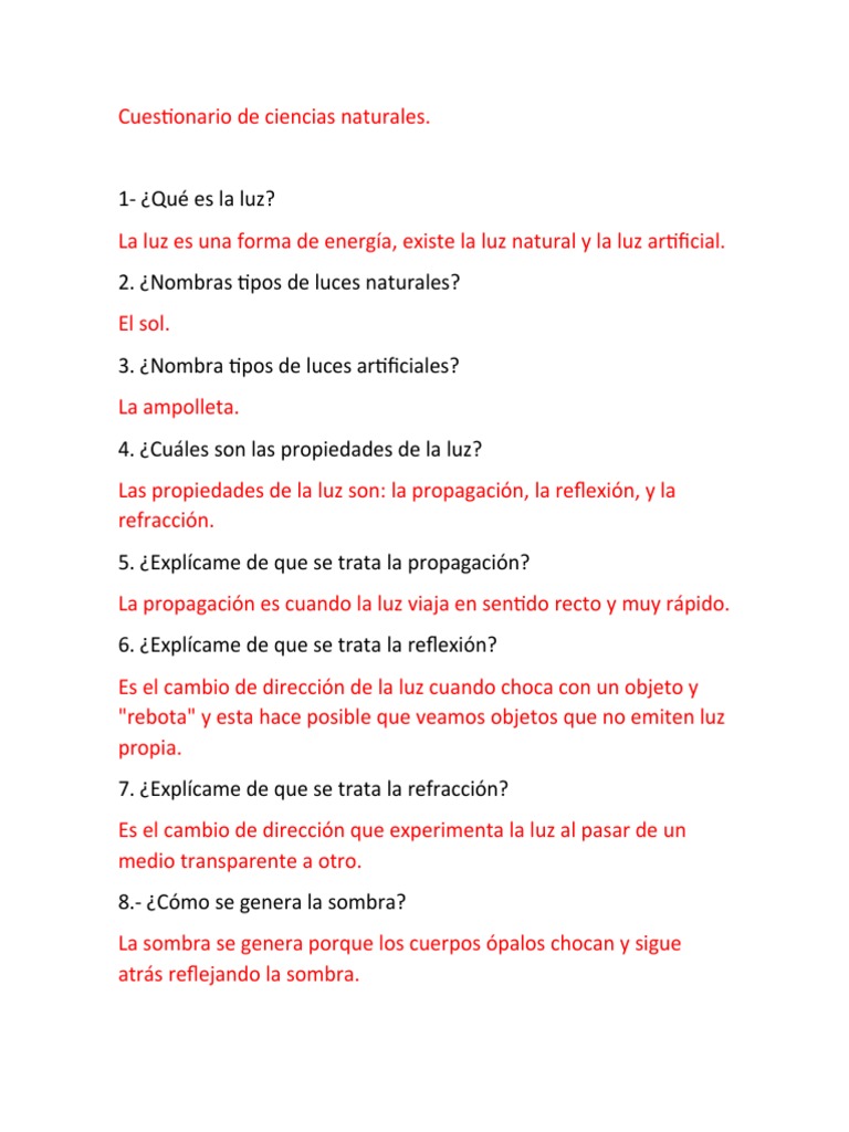 Cuestionario de Ciencias Naturales | PDF | Filosofía