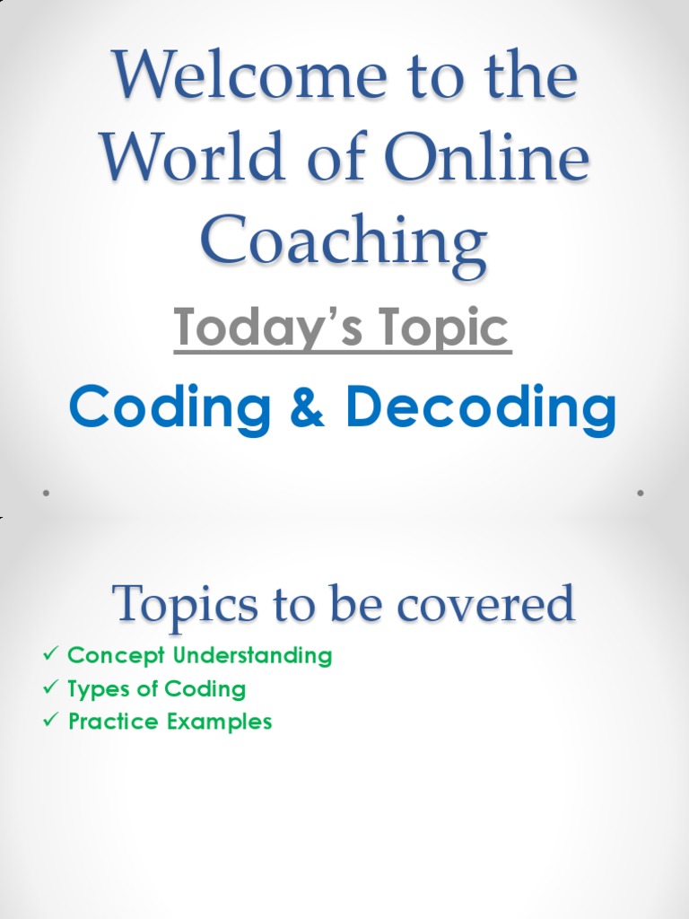 Coding Decoding Download Free Pdf Cognition Linguistics