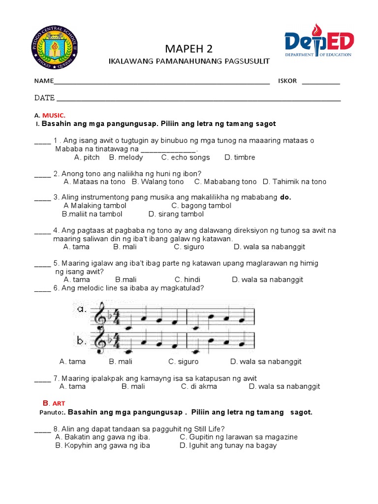 PT - Mapeh 2 - Q2 | PDF