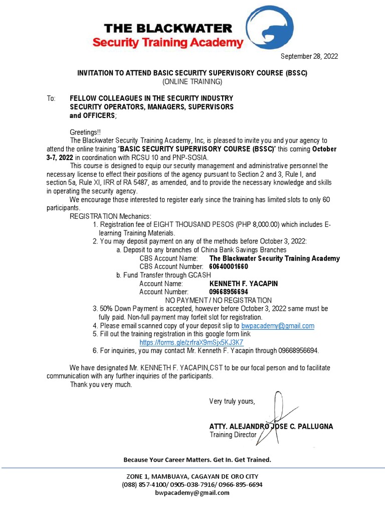 Training Mechanics For BSSC | PDF