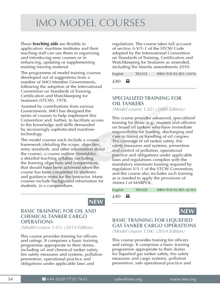 Silo - Tips - Imo Model Courses New New Specialized Training For Oil ...