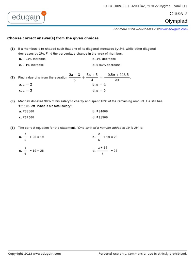 Grade7 1089111 1 3208.q | Download Free PDF | Mathematics