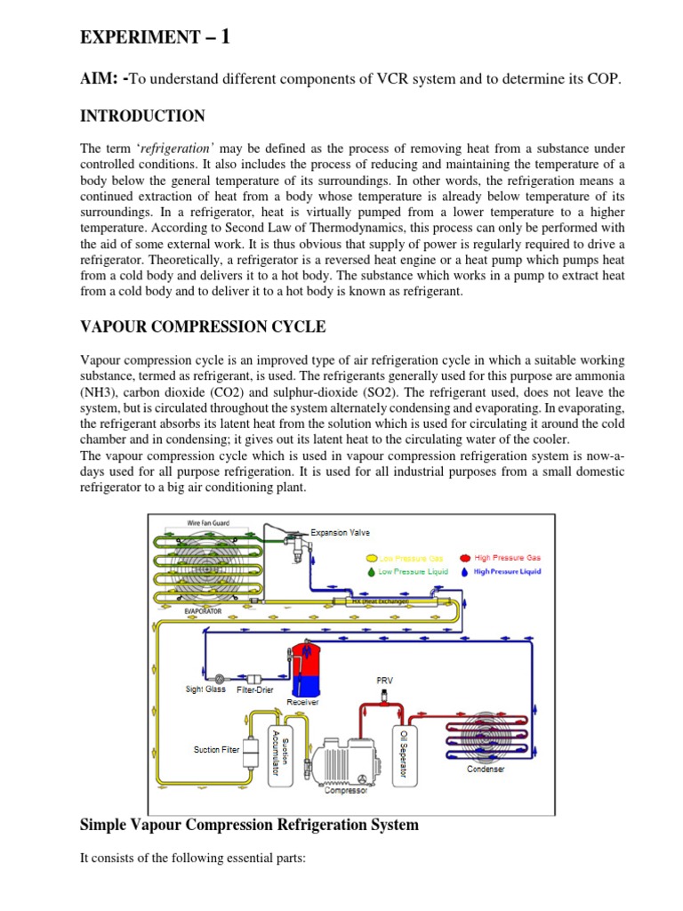 Understanding VCR Components and Determining COP | PDF | Heat ...