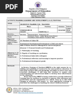 Inset Proposal 2024 2025 | PDF | Teachers | Learning