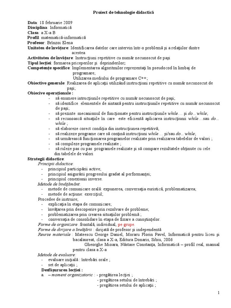 Instructiunea While 2010 | PDF