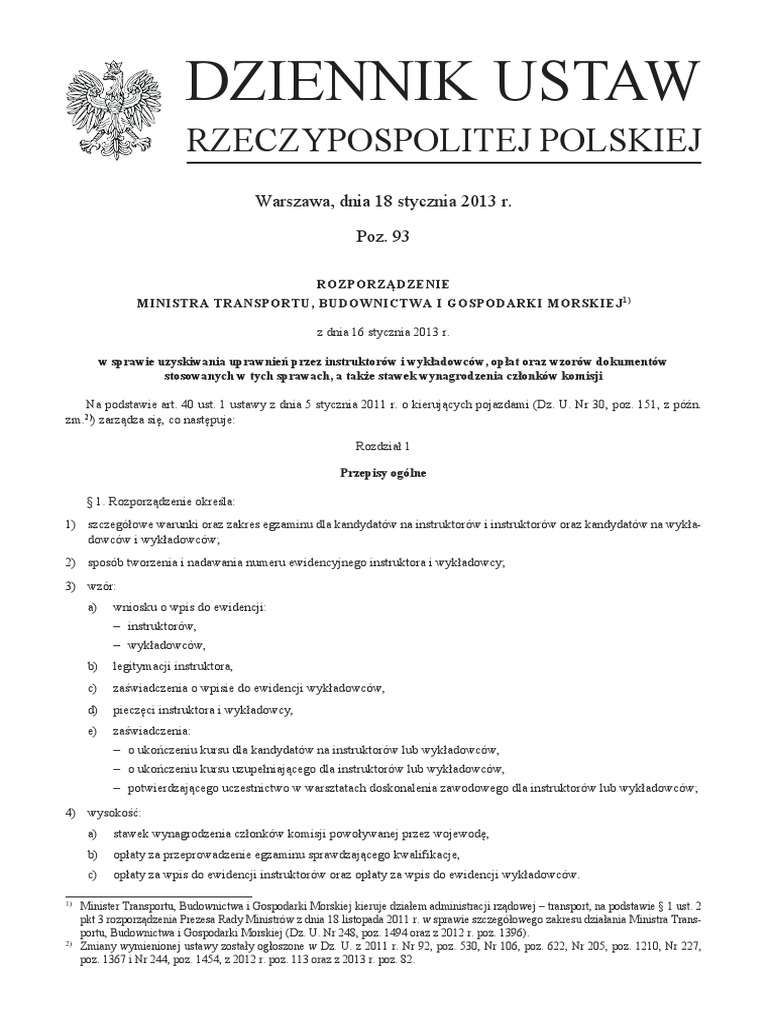 Rozporządzenie W Sprawie Uzyskiwania Uprawnień | PDF