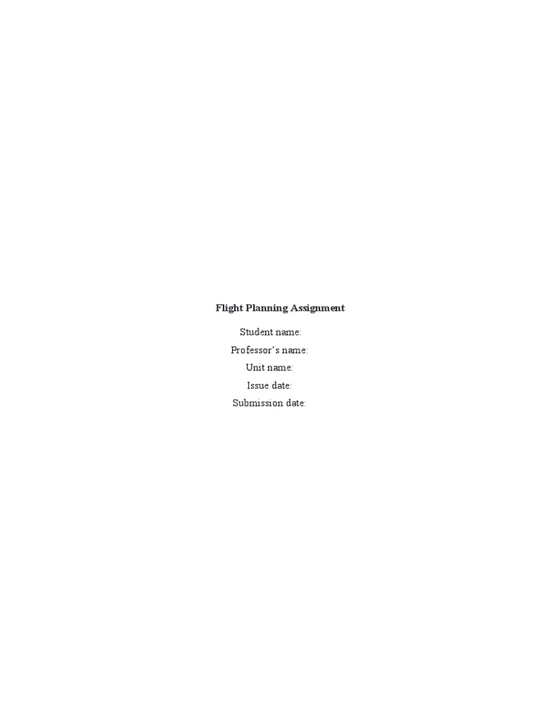 Flight Planning Assignment | PDF | Aviation | Flight