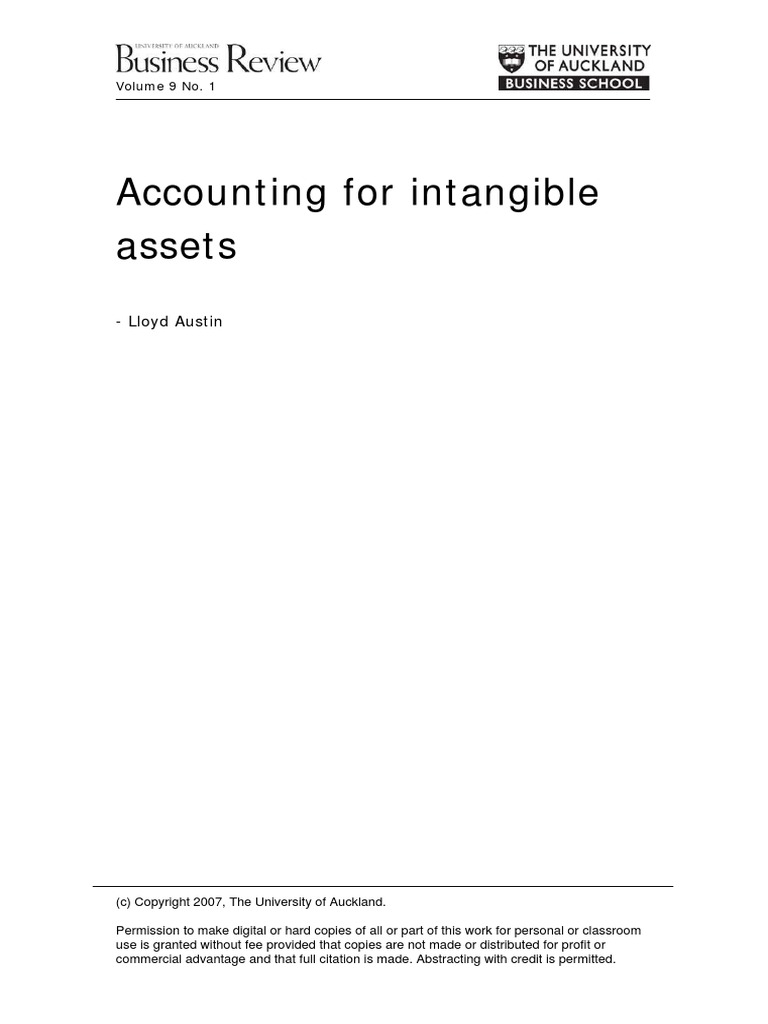 Accounting For Intangible Assets | PDF | Goodwill (Accounting) | Intangible Asset