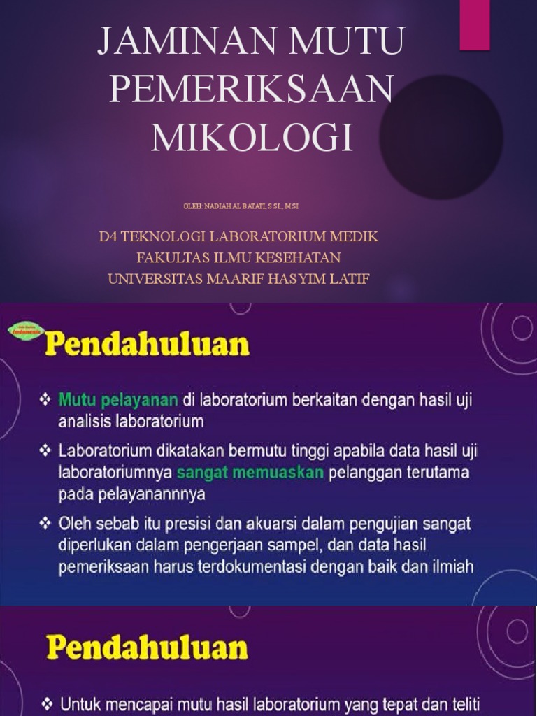 Jaminan Mutu Pemeriksaan Mikologi | PDF