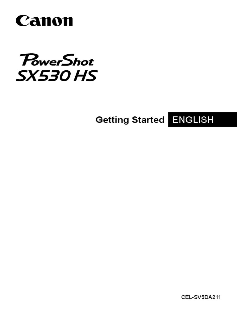 PowerShot SX530 HS Getting Started Guide EN | PDF | Camera | Computing
