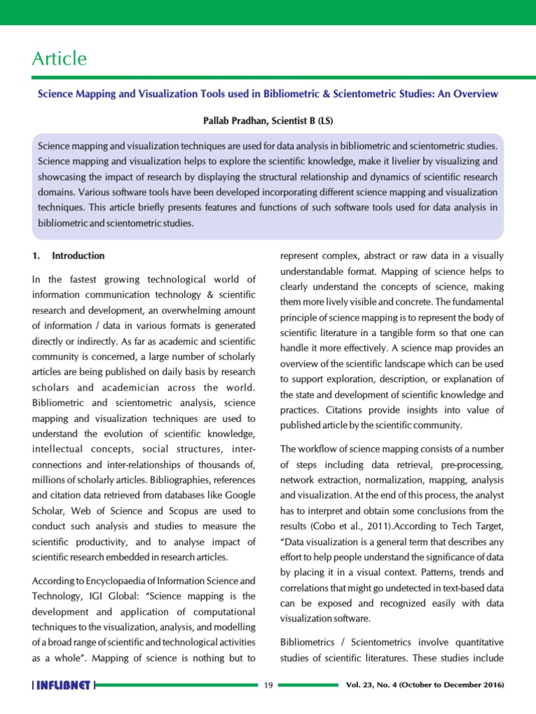 Article: Science Mapping and Visualization Tools Used in Bibliometric ...