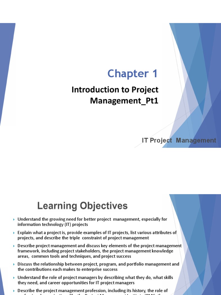 CH01 - Intro To Project MGNT - Pt.01 | PDF | Project Management | Internet