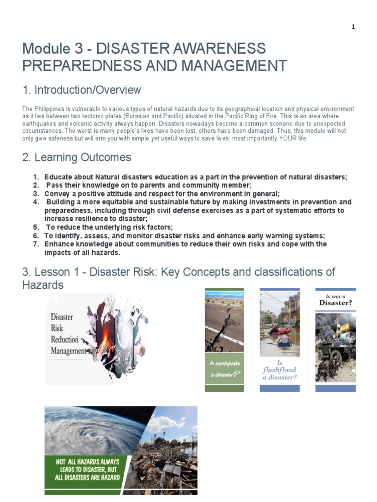 NSTP Module 3 - DISASTER AWARENESS PREPAREDNESS AND MANAGEMENT | PDF | Natural Disasters ...