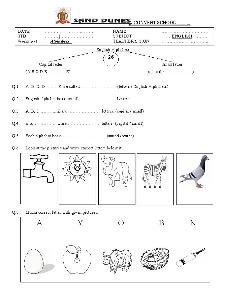 English Alphabet Worksheet for Kids | PDF | Language Arts & Discipline ...