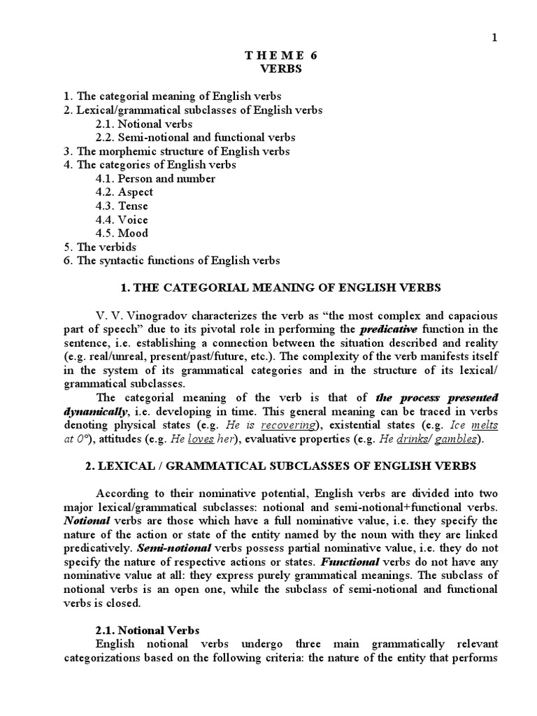 Theme 5 Verbs | PDF | Verb | English Language