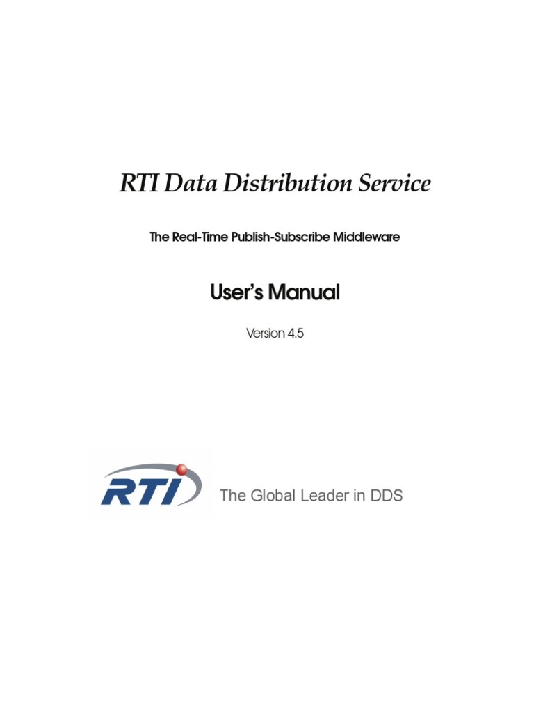 RTI DDS UsersManual | PDF | Information Age | Computing