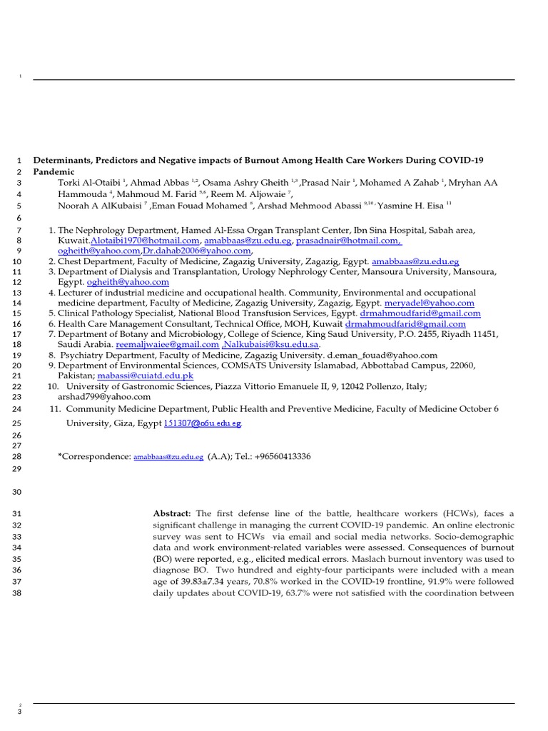 8 - Burnout Paper | PDF | Occupational Burnout | Dependent And ...