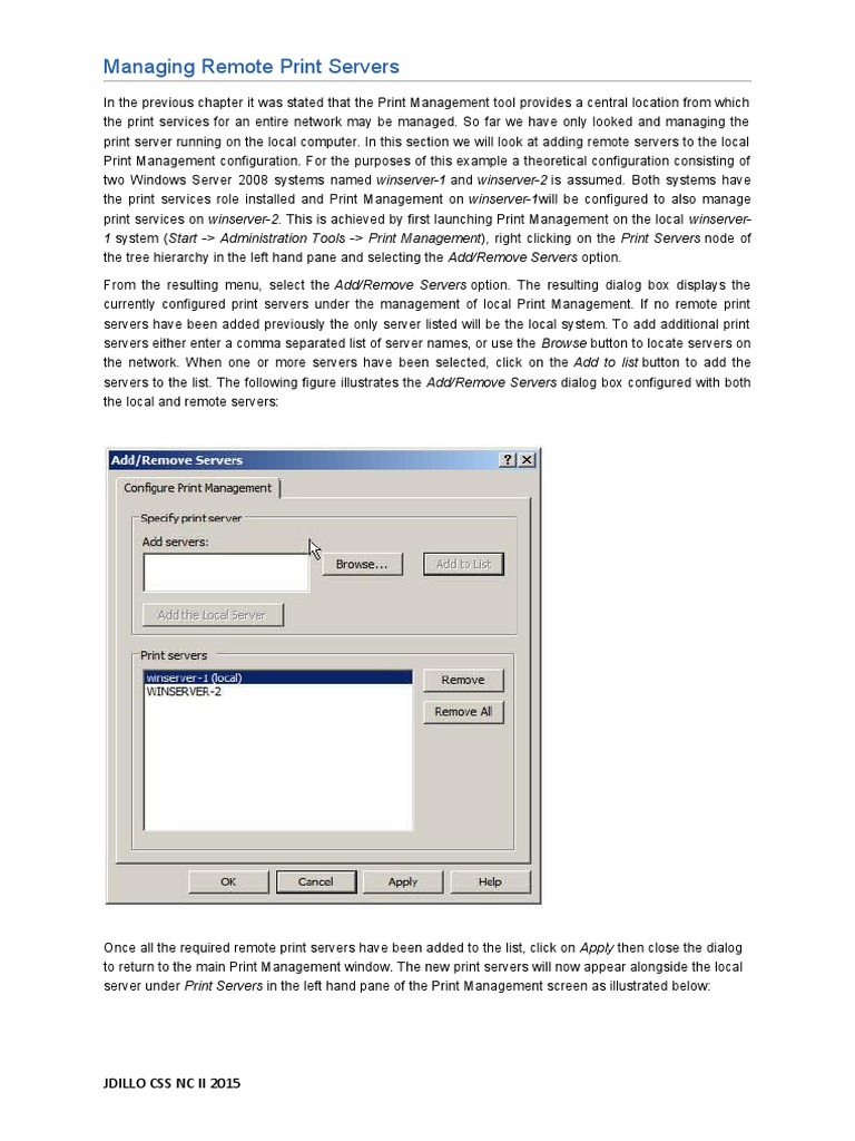 Managing Remote Print Servers | PDF | Printer (Computing) | Computer ...