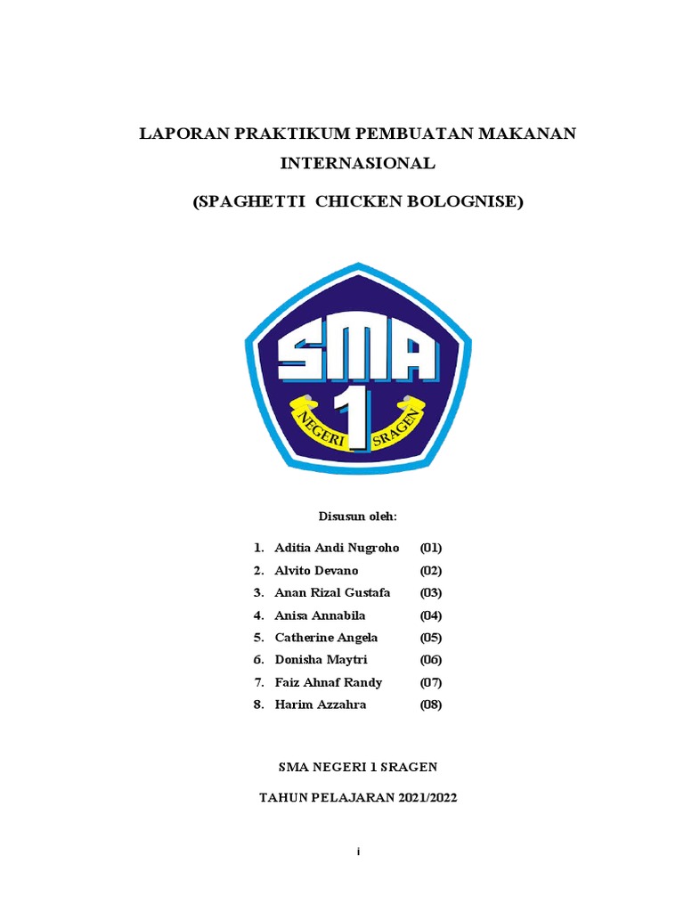 Laporan Praktikum Pembuatan Makanan Internasional Pdf
