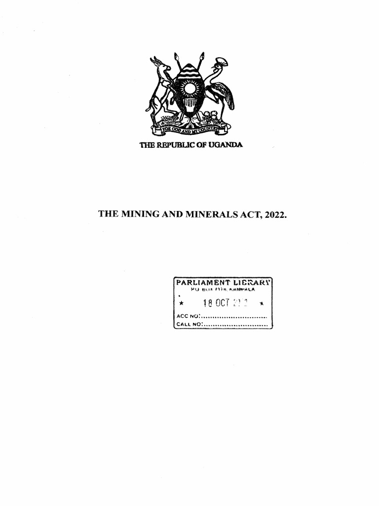 Mining and Minerals Act, 2022 | PDF | Mining | License