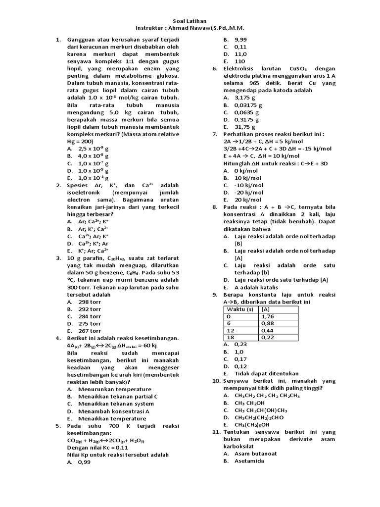 Soal Latihan KSN 2022 Kapita Selekta | PDF