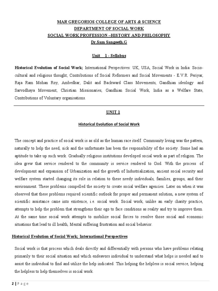 Profession Notes | PDF | Social Work | Mahatma Gandhi