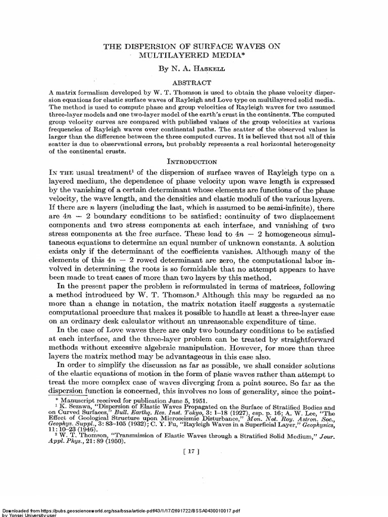 Haskell 1953 | PDF | Waves | Mechanics Haskell 1953 | PDF | Waves | Mechanics
