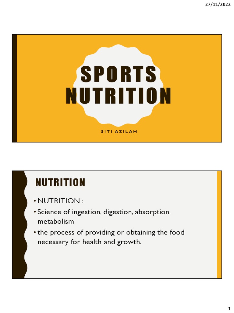 Sports Nutrition Lecture 3 | Download Free PDF | Food Energy ...