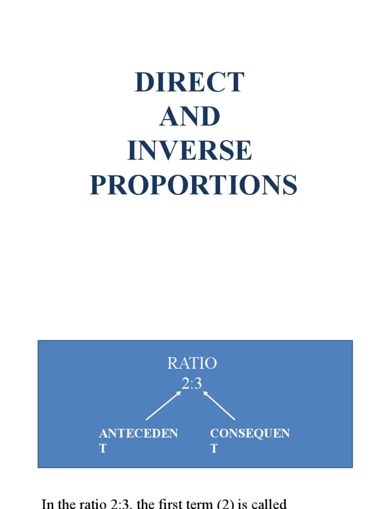 Direct and Invese Proportion | PDF | Ratio | Metrology