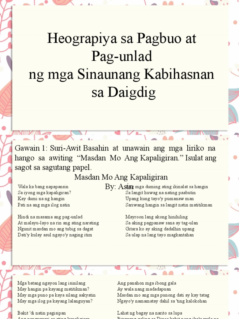 Heograpiya Sa Pagbuo at Pag Unlad NG Mga Sinaunang Kabihasnan Sa ...