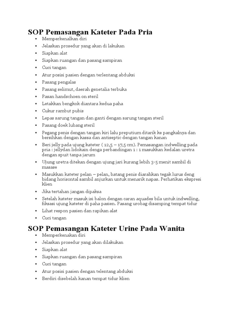 SOP Medis untuk Tenaga Kesehatan | PDF