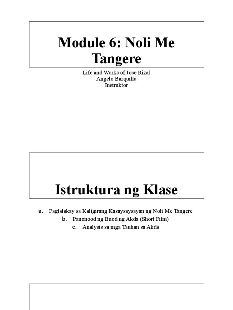 Module 6 - Noli Me Tangere | PDF