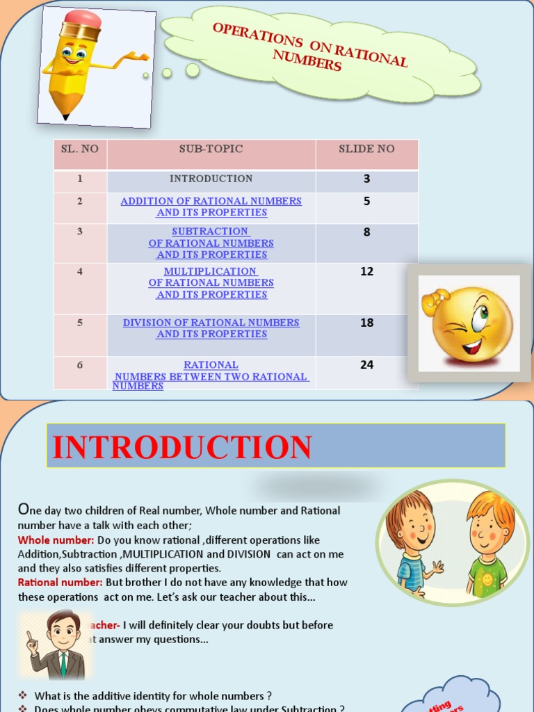 CLASS VII - Operations On Rational Numbers | PDF | Integer | Numbers