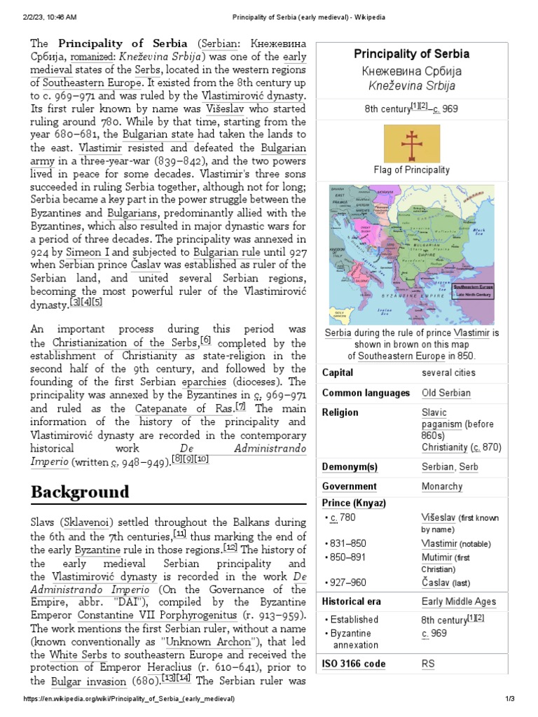 Principality Of Serbia Early Medieval Download Free Pdf Slavic