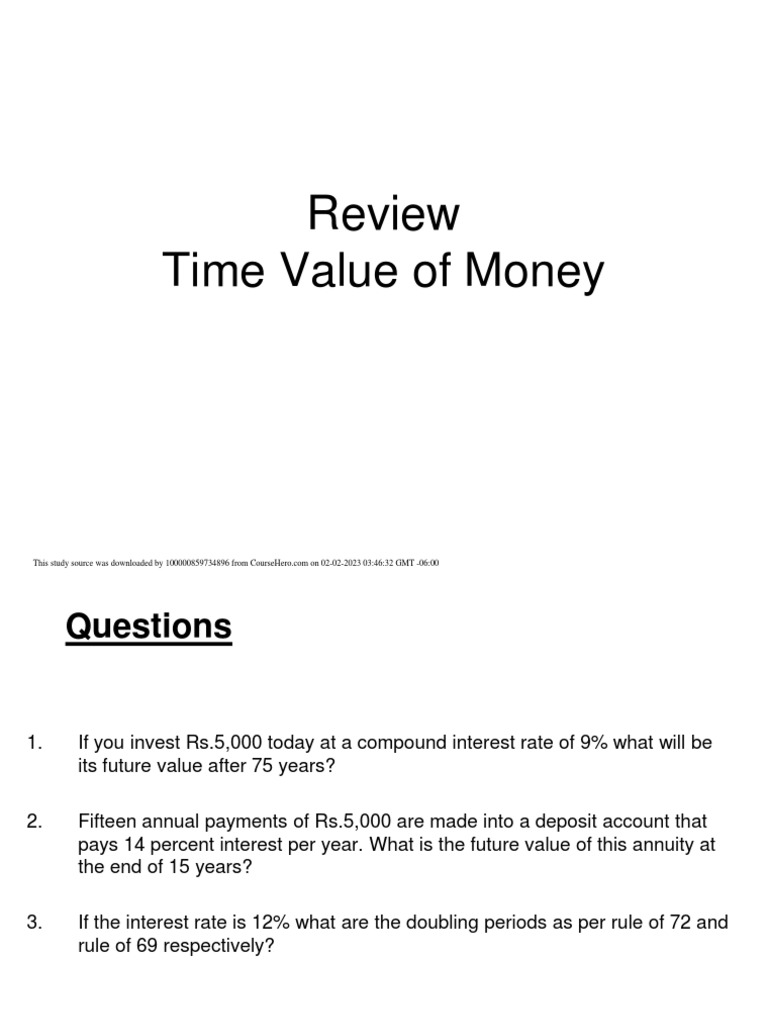 Review Tvm Pdf Pdf Interest Financial Services