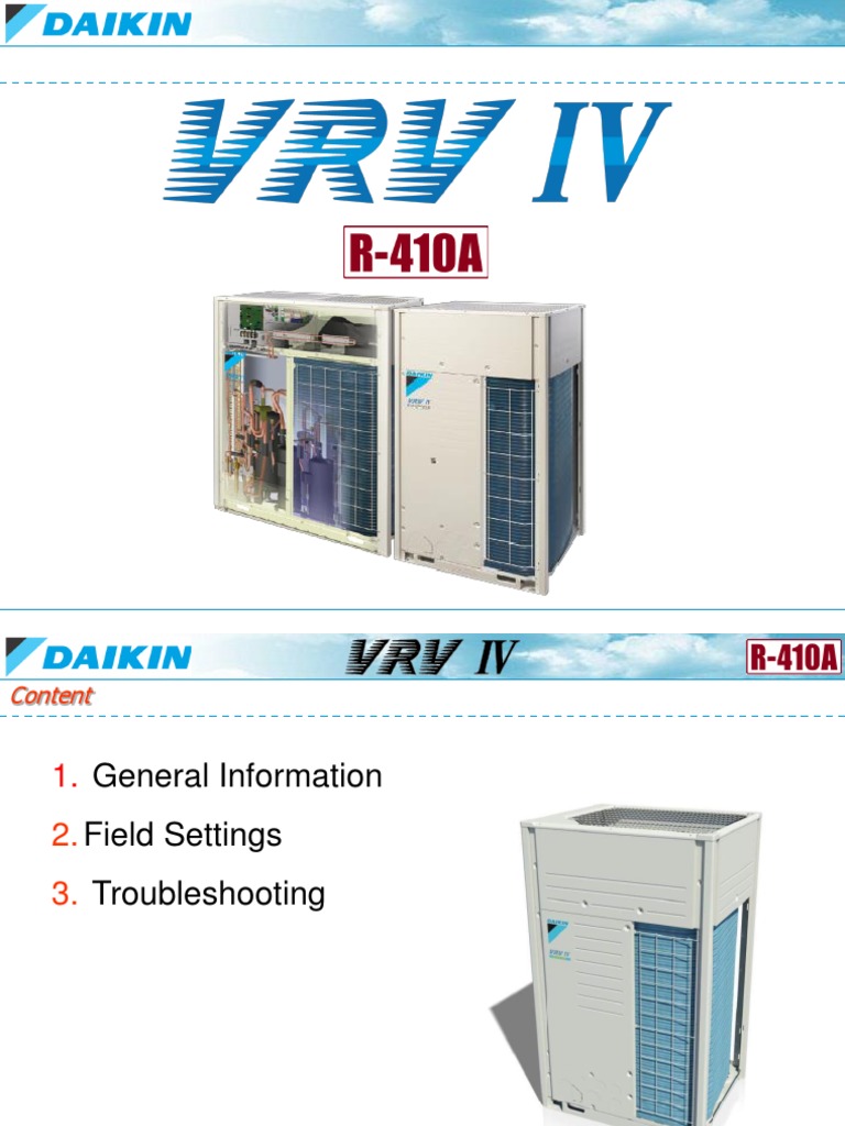 VRV System Field Settings Guide | PDF | Leak | Power Inverter