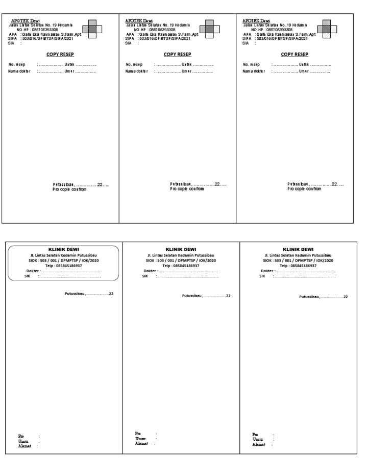 Blanko Resep & Copy Resep | PDF
